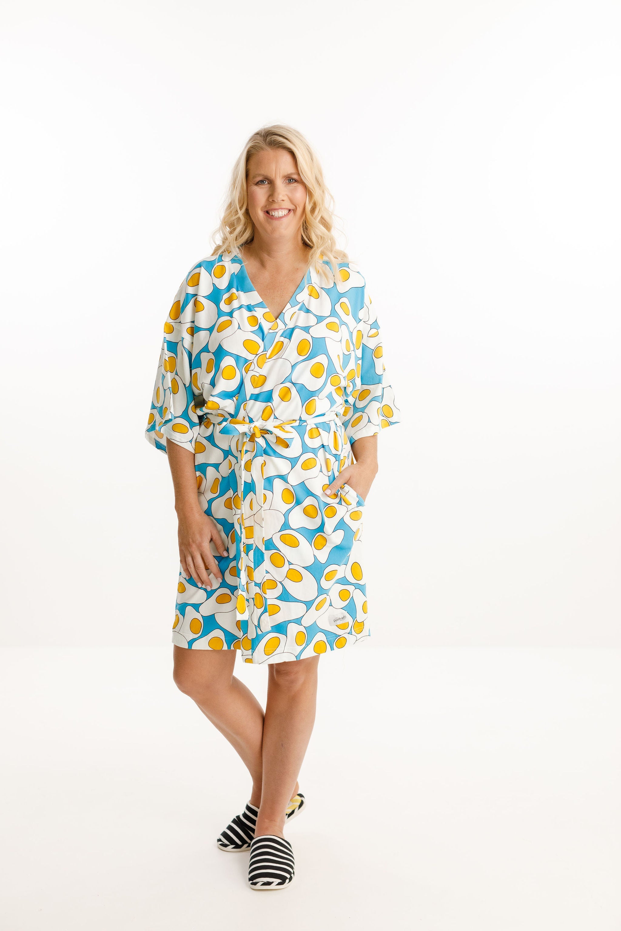 Short Robe - Fried Eggs Print – Homelee